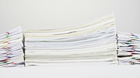 Collection Various Stack Papers On White Stock Photo 1124396507 ...