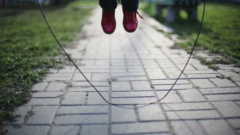 Little Girl Jumping Rope Sunset Stock Footage Video (100% Royalty-free ...