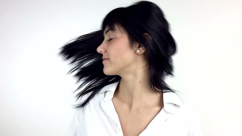 Beautiful Long Hair Motion Super Slow Stock Footage Video (100% Royalty ...