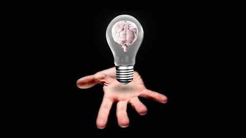 Digital Animation Hand Presenting Light Bulb Stock Footage Video (100% ...
