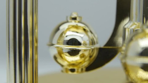 Pendulum Clock Round Elements Goldplated Spinning Stock Footage Video ...
