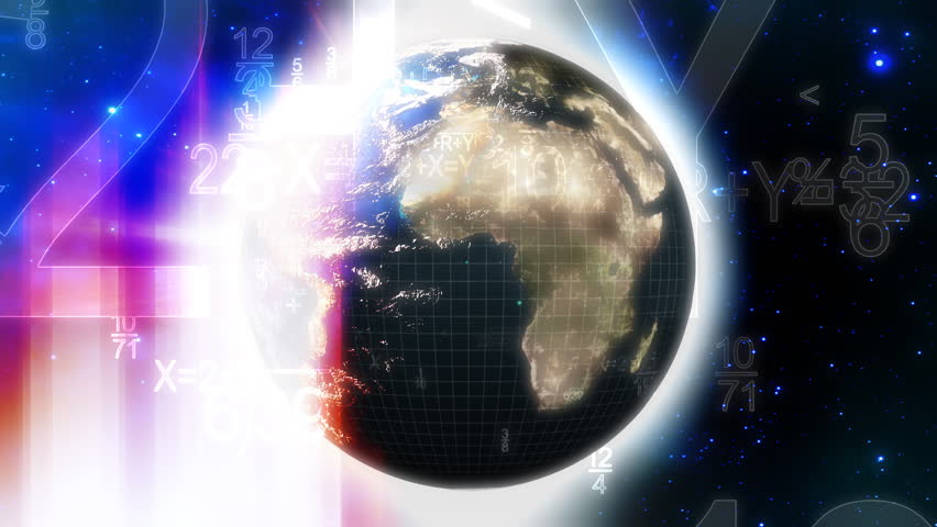 Astronomy Earth Space Math Looping Stock Footage Video (100% Royalty ...