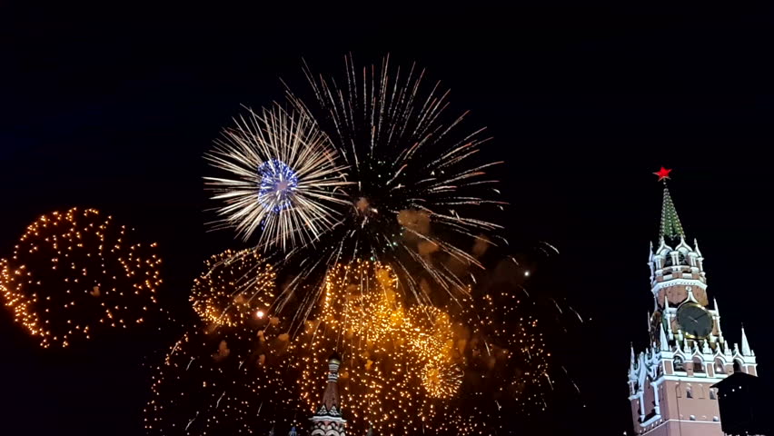 Moscow - May 9: Fireworks Stock Footage Video (100% Royalty-free ...