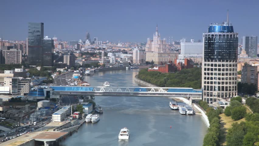 bagration bridge tower 2000 moscow international Stock Footage Video ...