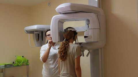 Examination Patient By Using Panoramic Cephalometric Stock Footage ...