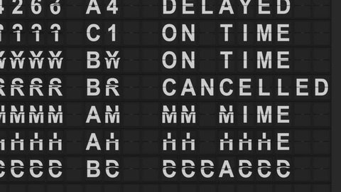 Set Letters On Mechanical Timetable Stock Vector (Royalty Free ...