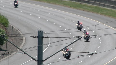 Motorcycle Police Officers Riding On Traffic Stock Footage Video (100% ...