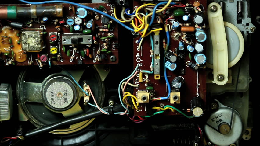 radio components old technology main board Stock Footage Video (100% ...